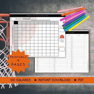 Ncaa Final Score Basketball Squares PDF Basketball Boxes March Madness ...