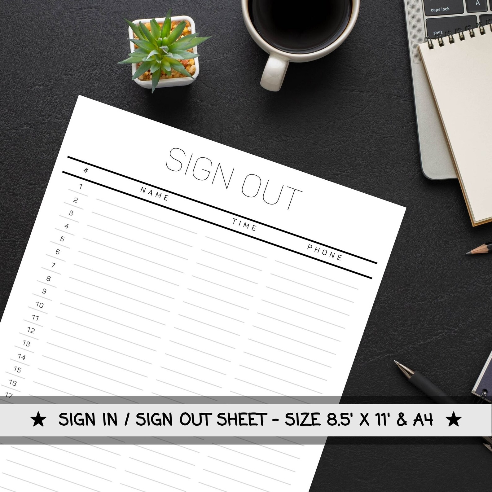 Printable Sign Out Sheet Sign in Sheet Printable Form Sign in ...