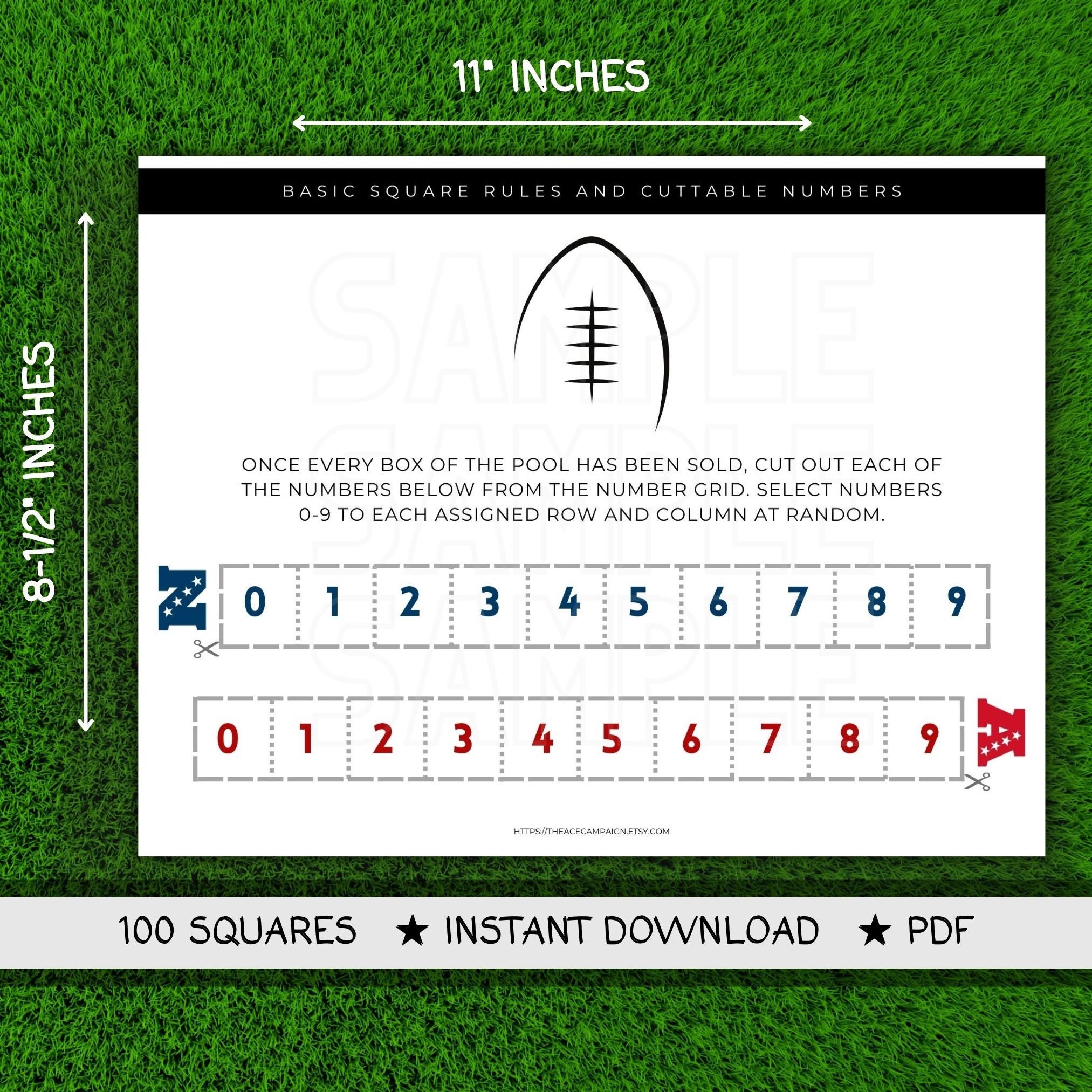 The Big Game Boxes Football Squares Super Bowl Squares College Football ...