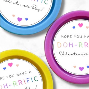 Valentine's Day Play Doh Printable Sticker Tag | Unlimited Digital ...