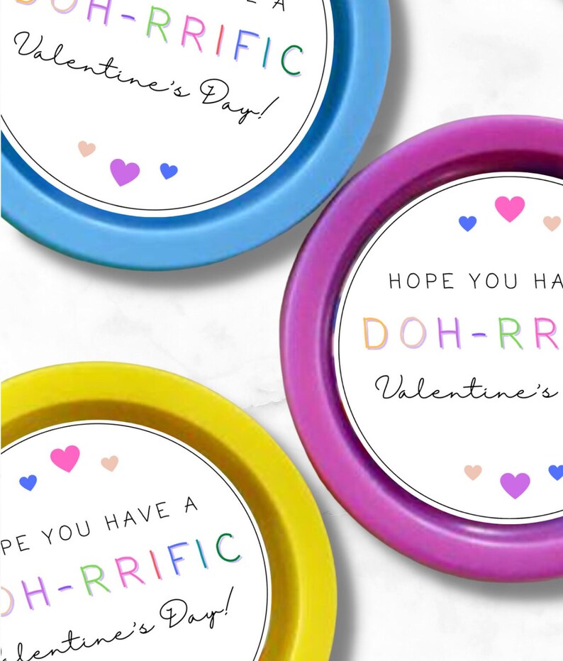 Valentine's Day Play Doh Printable Sticker Tag Unlimited Digital ...