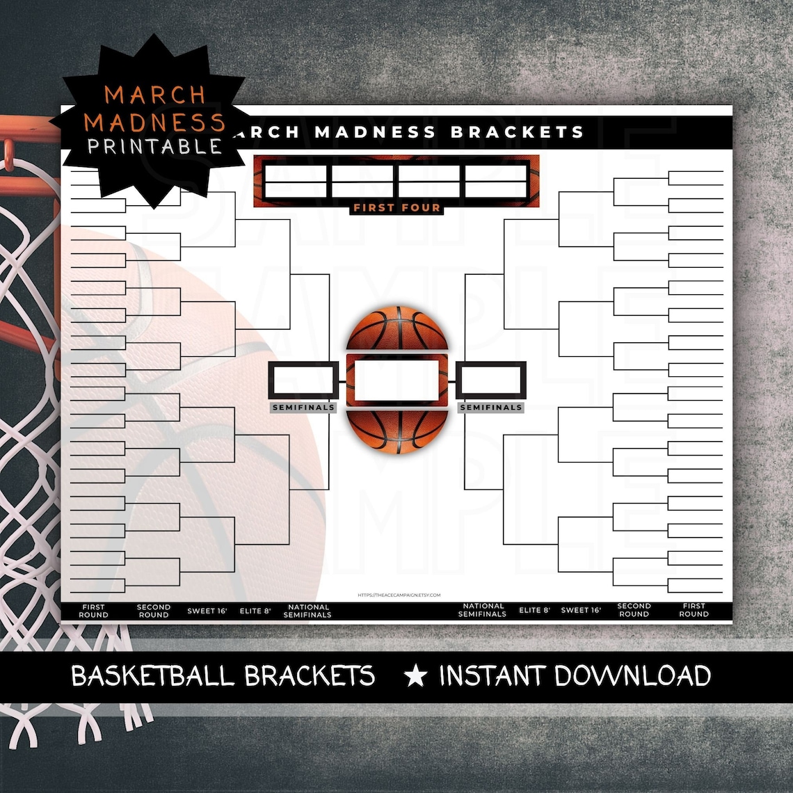 Printable Basketball Brackets Ncaa Brackets Template PDF Basketball ...