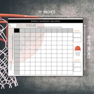 Ncaa Basketball Squares | Basketball Boxes | Printable | March Madness ...