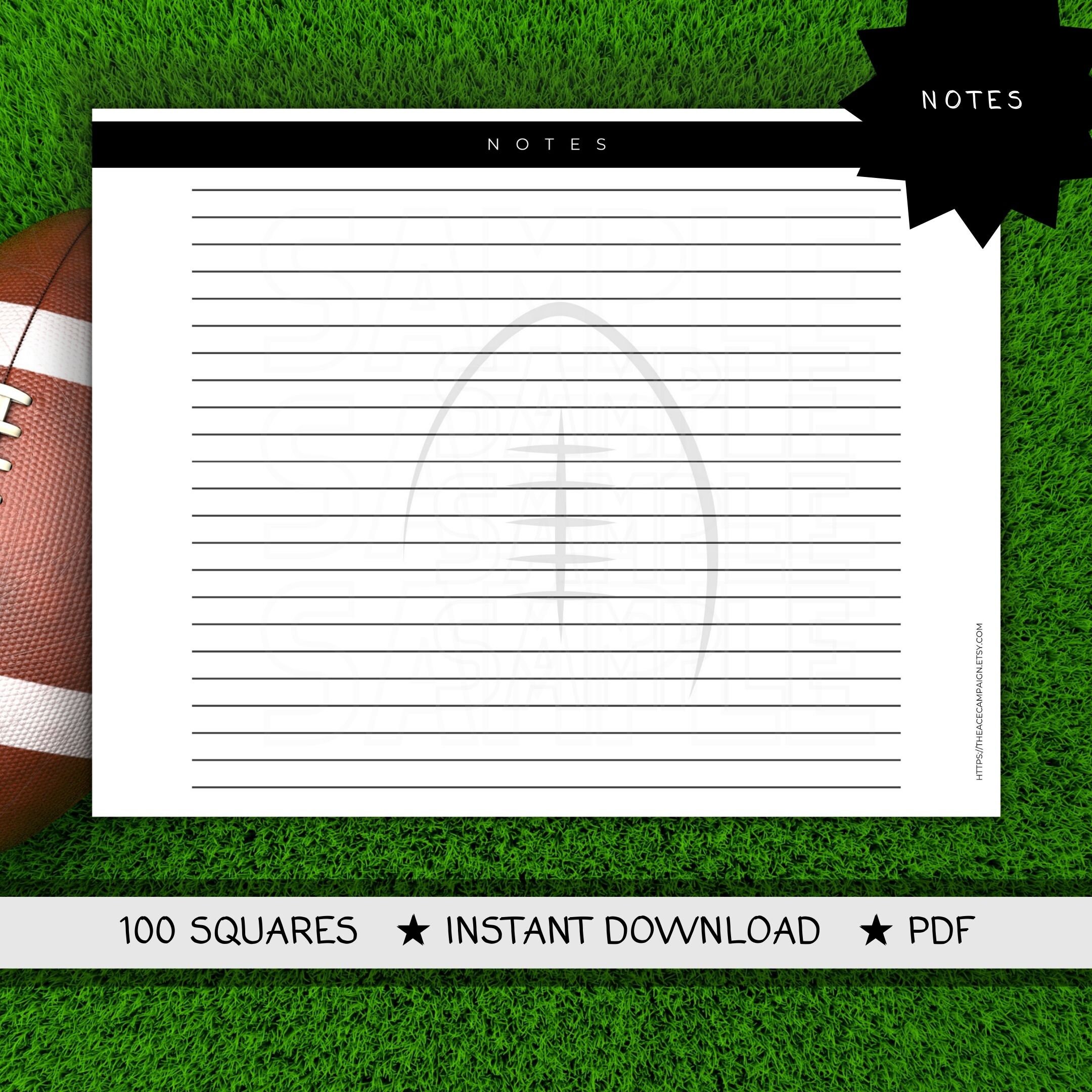 Football Squares 100 Grid Template: Big Game Pool (PDF) - Etsy