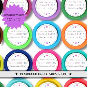 Valentine's Day Play Doh Printable Sticker Tag | Unlimited Digital ...