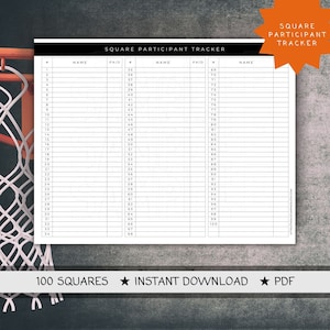 Ncaa Basketball Squares | Basketball Boxes | Printable | March Madness ...