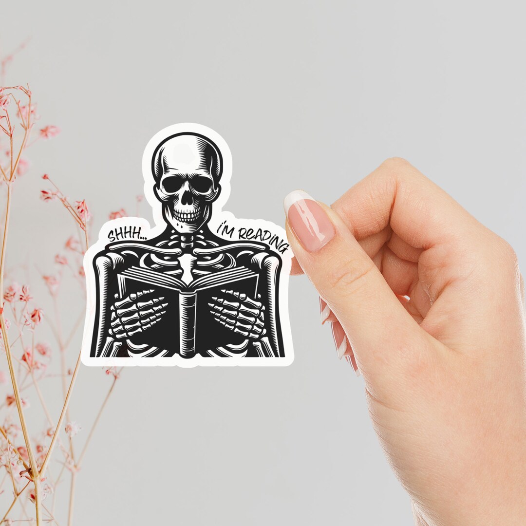 Kindle Sticker Skeleton Reading Bookish Stickers for Kindle Book Lovers ...