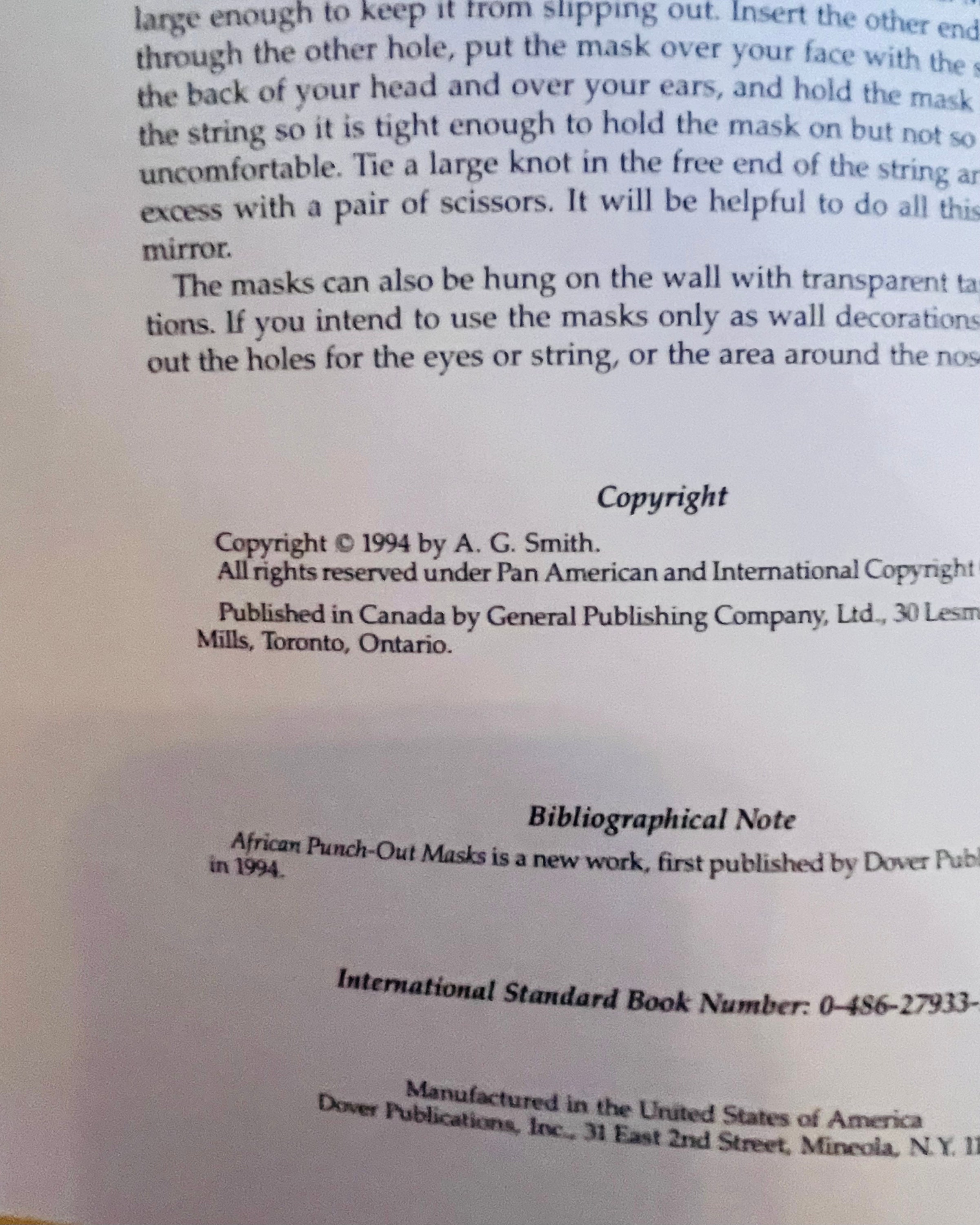 African Punch-out Masks Book - Etsy