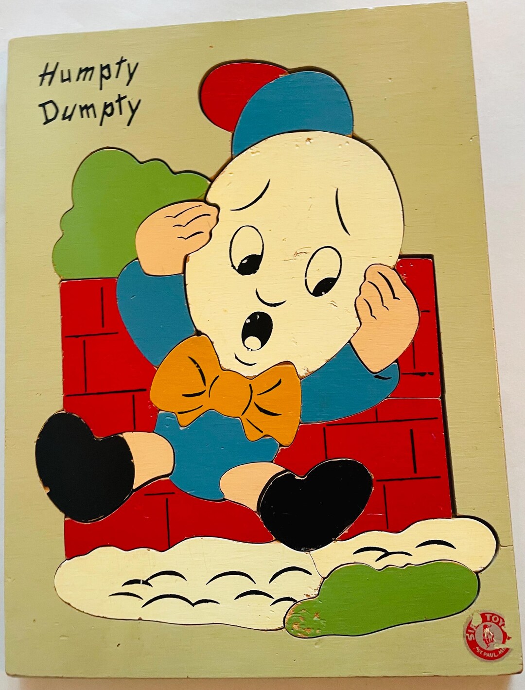 Vintage Humpty Dumpty Wooden Puzzle - Classic Nursery Rhyme Toy - Etsy