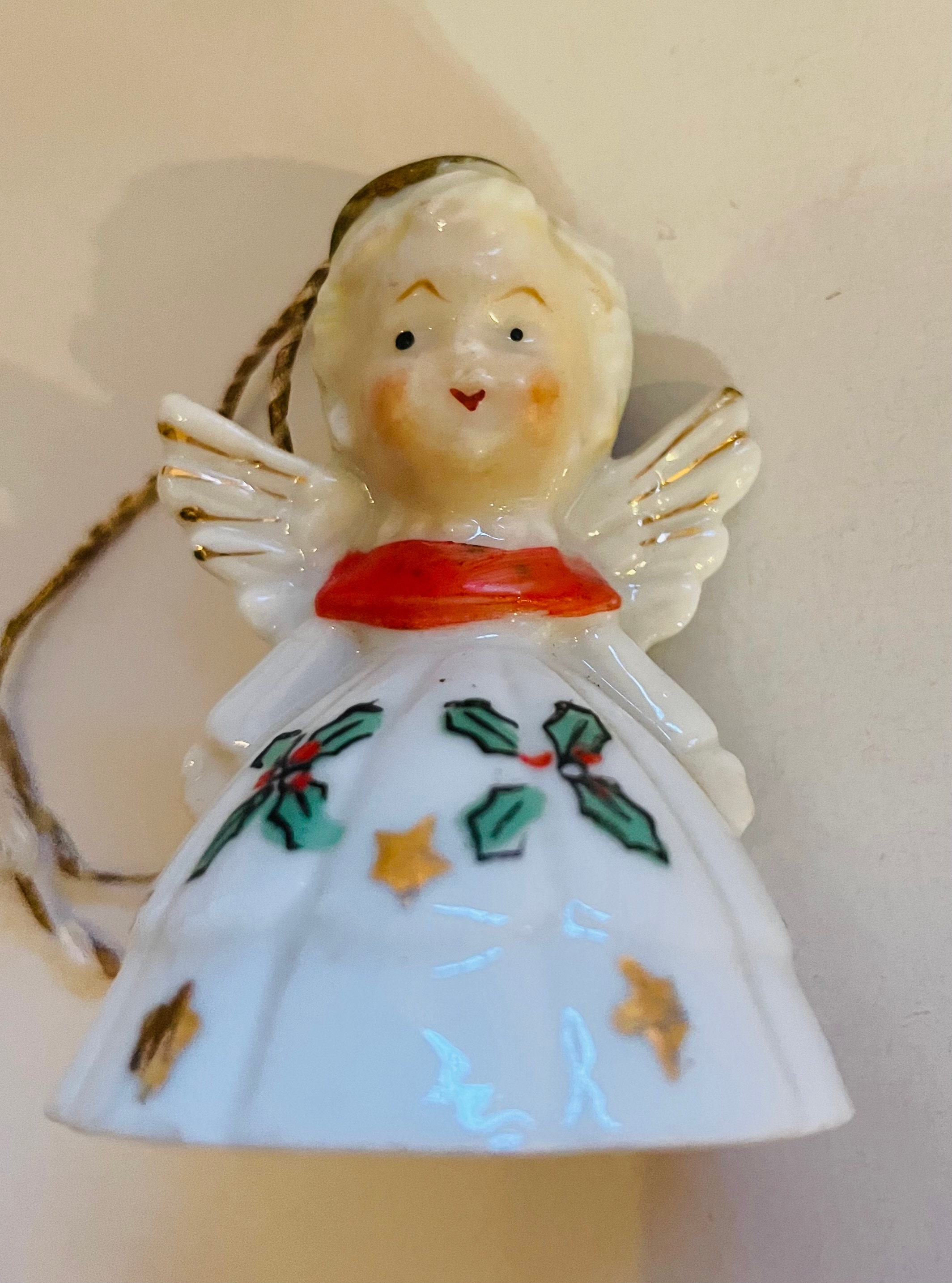 Vintage Porcelain Choir Boy and Angel Bell Ornaments - Etsy