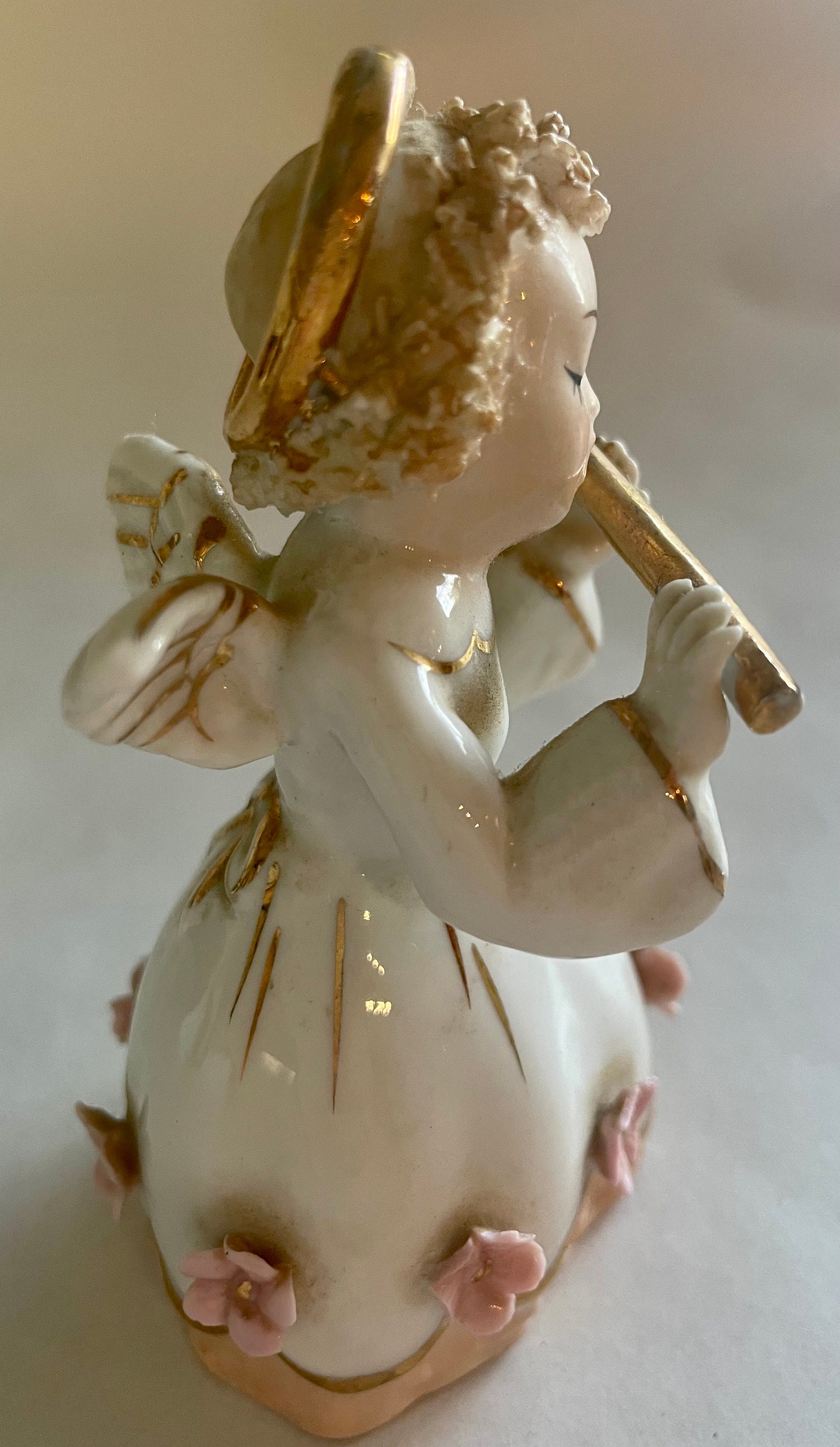 Set of Two Vintage Lefton Angels Groom and Flautist - Etsy