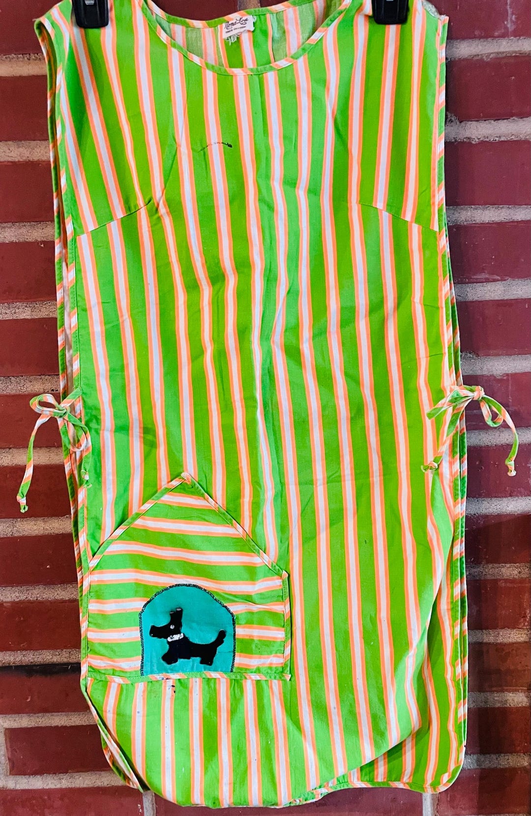 Vintage Green and Orange Over the Head Smock Apron - Etsy