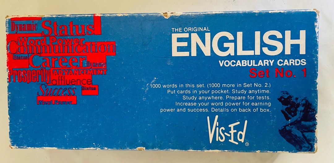Vintage Vis-ed English Vocabulary Cards Set No. 1 Flashcards - Etsy