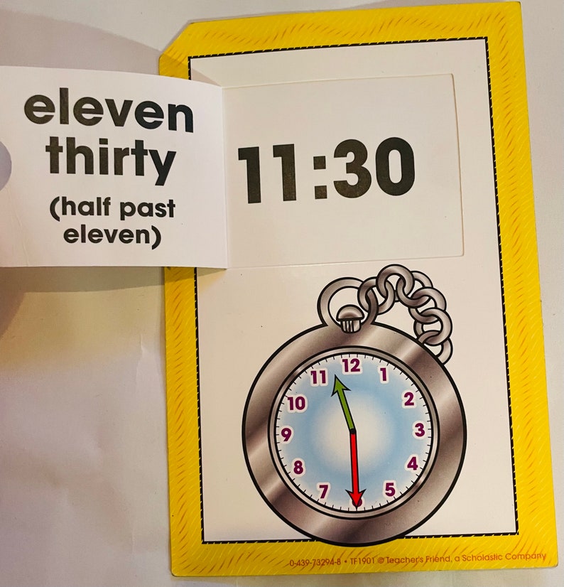 Vintage Telling Time Flip-open Flashcards Vintage Scholastic - Etsy