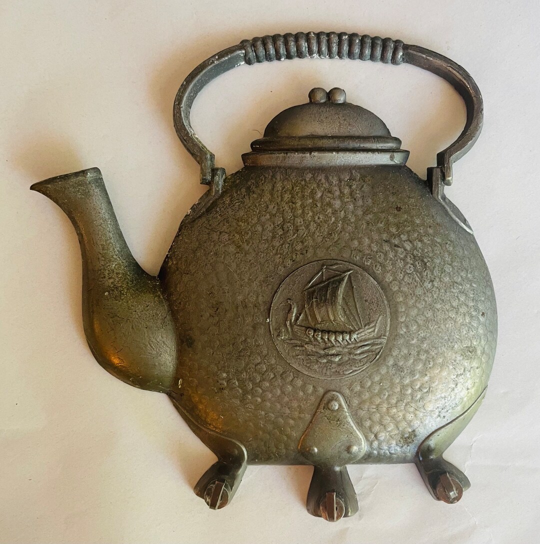 Vintage Cast Pewter Tall Ship Teapot Key Holder - Viking Ship - Etsy