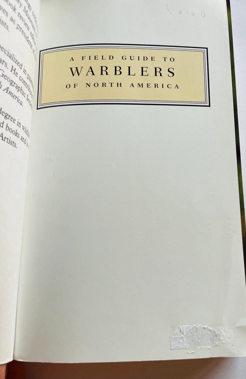 Vintage Peterson Field Guide: Warblers of North America (1997 Edition ...