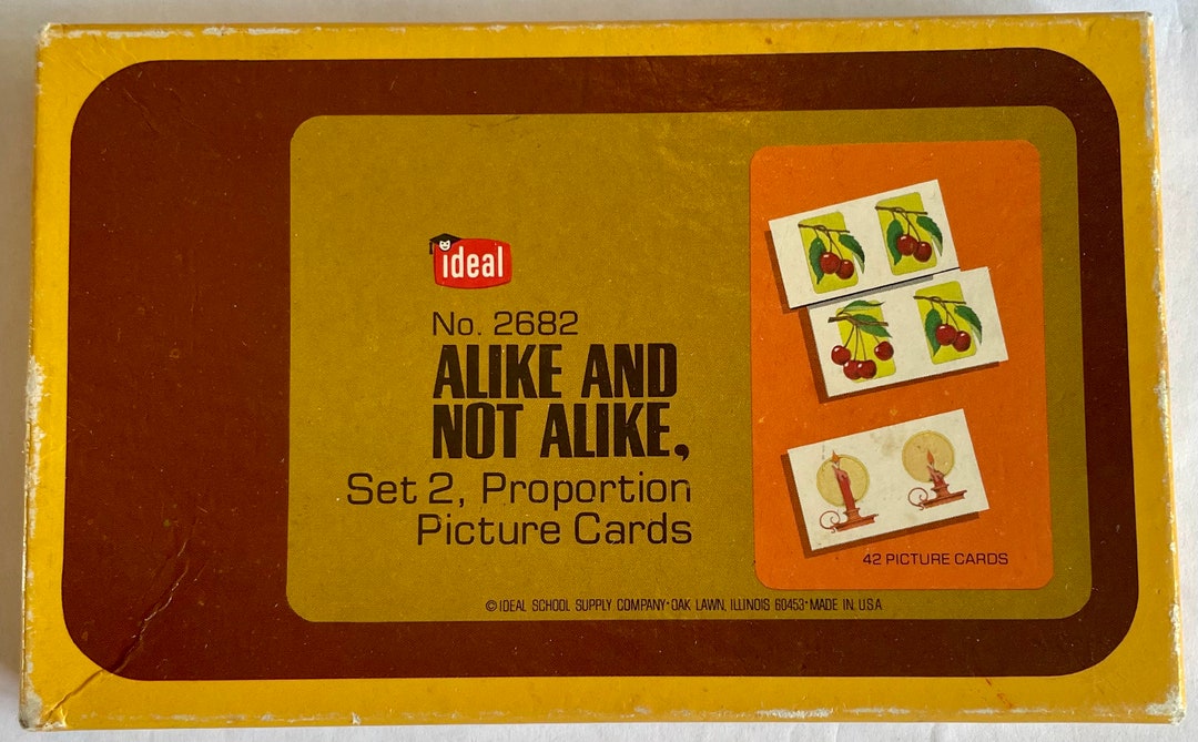 Vintage Ideal Alike and Not Alike Cards Proportion Picture Cards - Etsy
