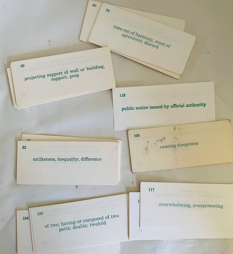 Vintage Vis-ed English Vocabulary Cards Set No. 1 Flashcards - Etsy