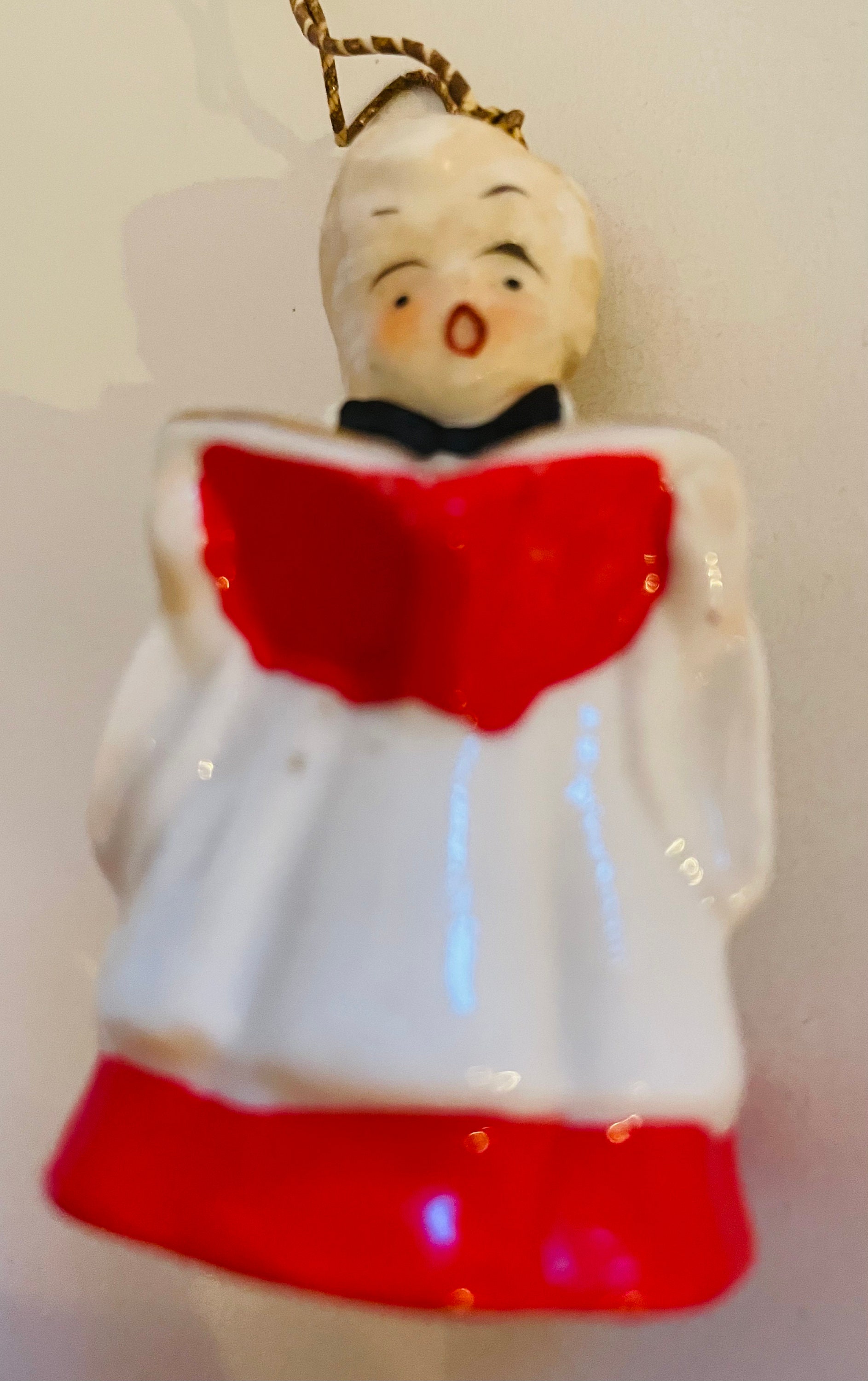 Vintage Porcelain Choir Boy and Angel Bell Ornaments - Etsy