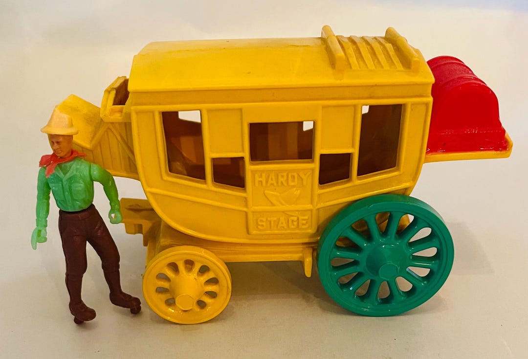 Vintage Hardy Stagecoach Toy With Cowboy - Etsy