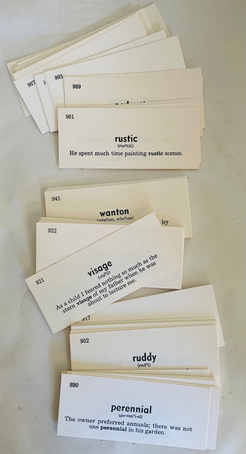 Vintage Vis-ed English Vocabulary Cards Set No. 1 Flashcards - Etsy