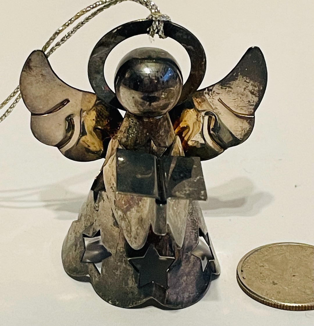 Vintage Silver Plated on Brass Angel Ornament - Hong Kong Choir Angel ...