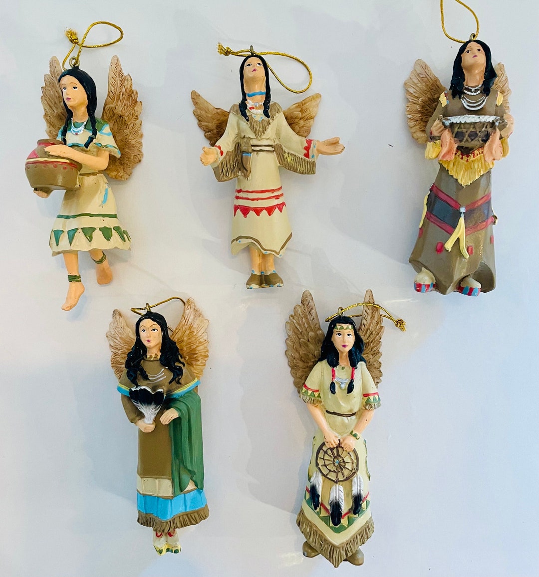 Vintage Native American Angel Ornaments Lot of 7 - Etsy