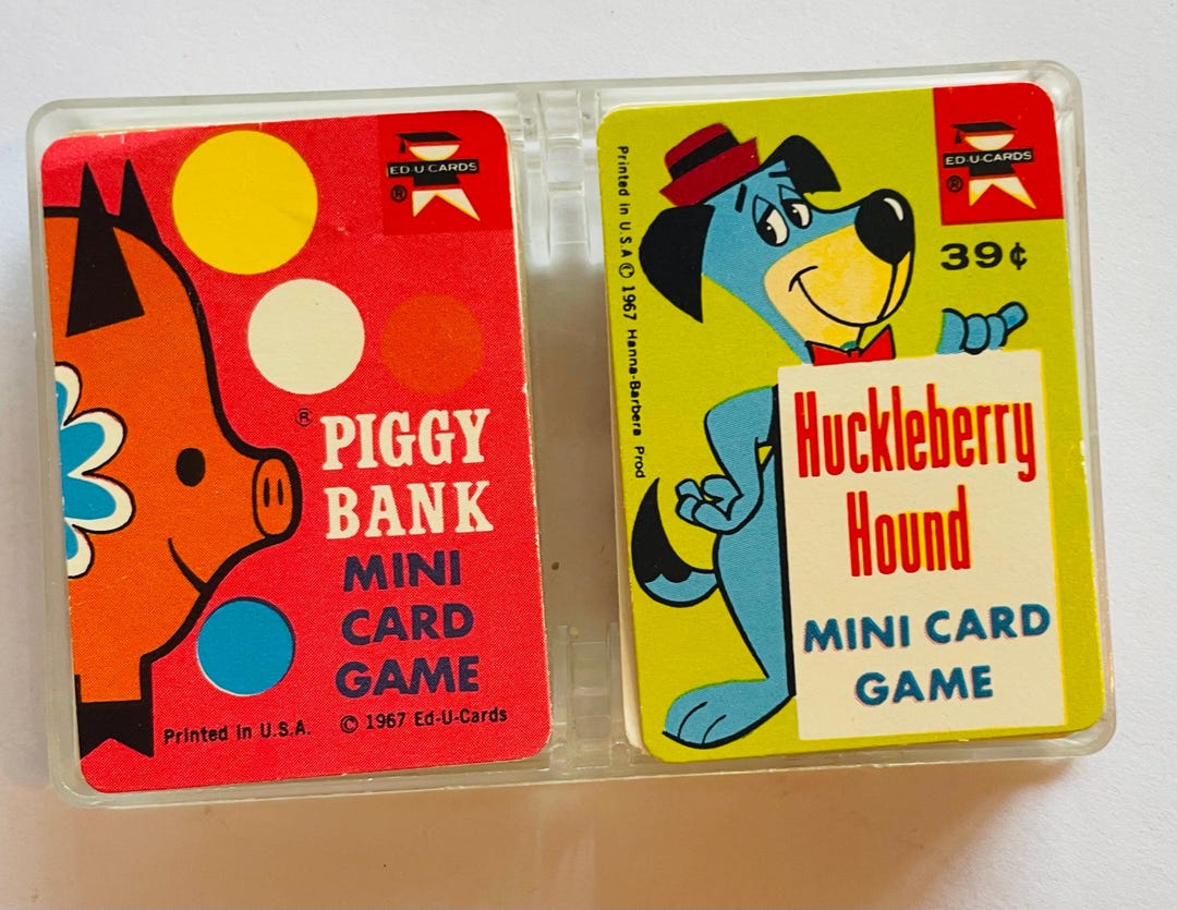 Mini Card Games Set: Huckleberry Hound & Piggy Bank - Etsy