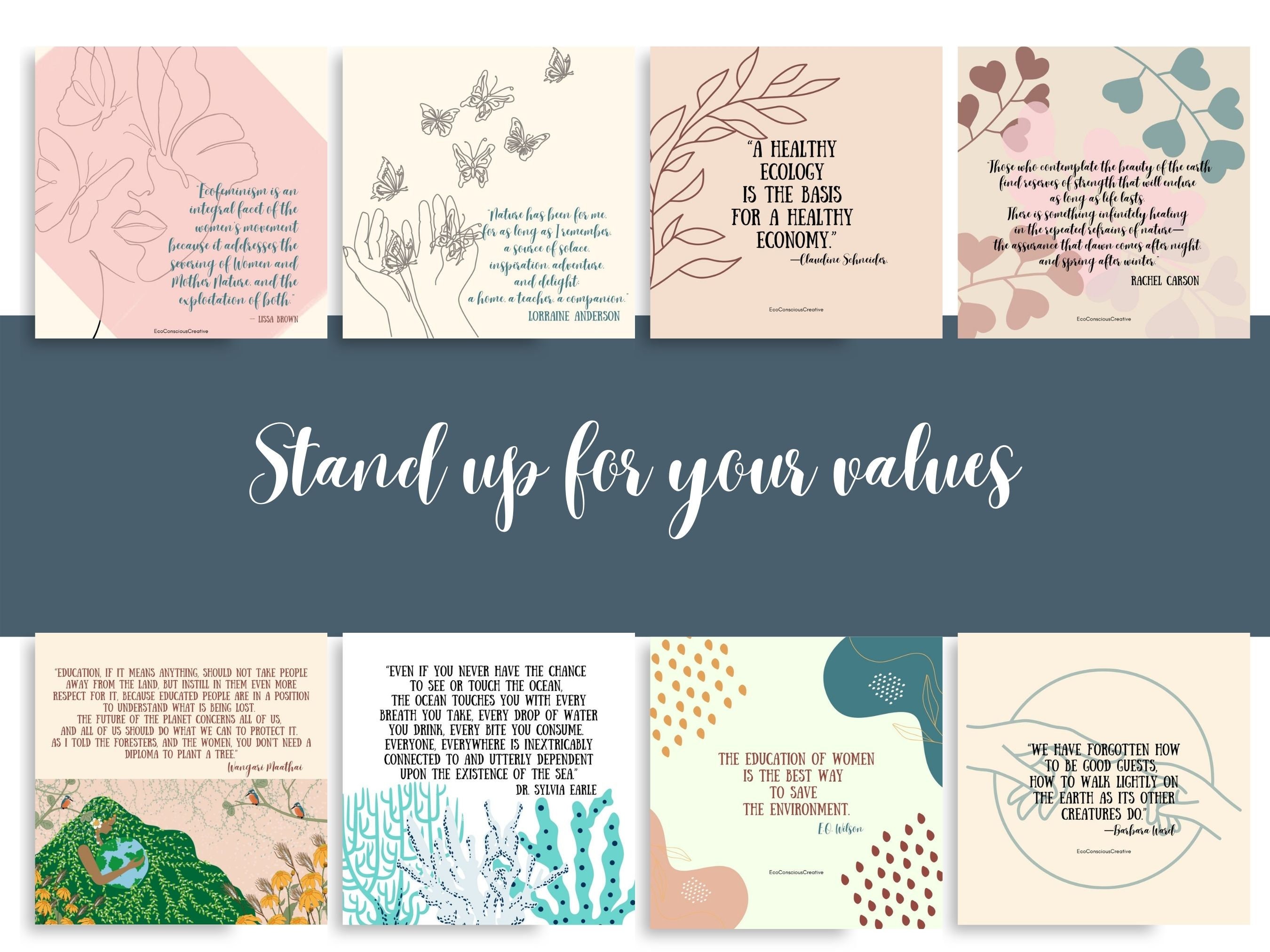Feminist Environmental Quote Posts | Boho Style Social Graphics ...
