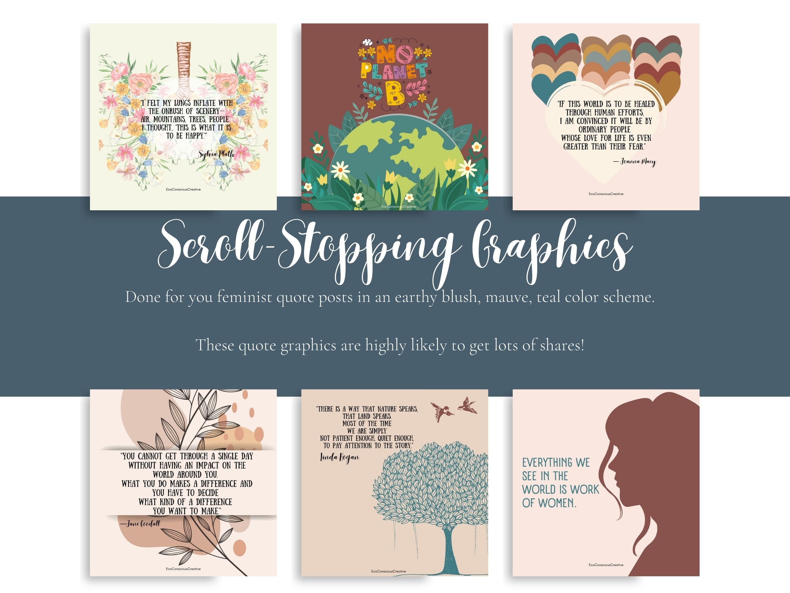 Feminist Environmental Quote Posts | Boho Style Social Graphics ...