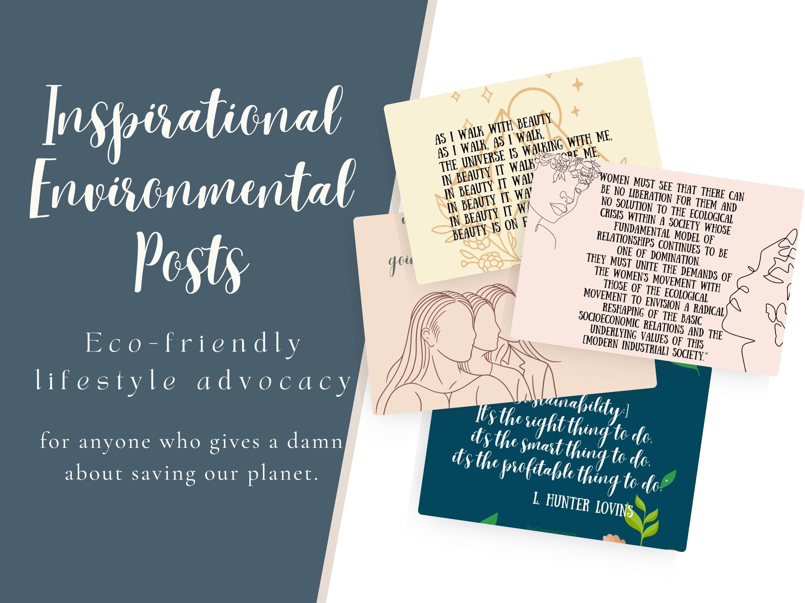 Feminist Environmental Quote Posts | Boho Style Social Graphics ...