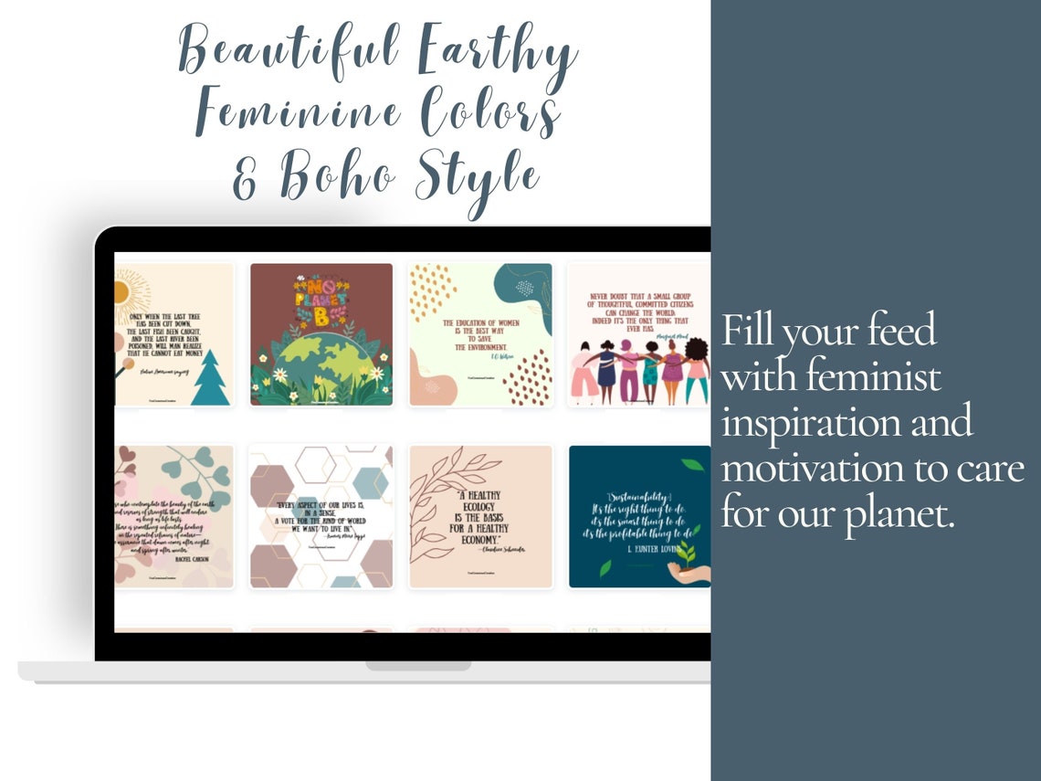 Feminist Environmental Quote Posts | Boho Style Social Graphics ...