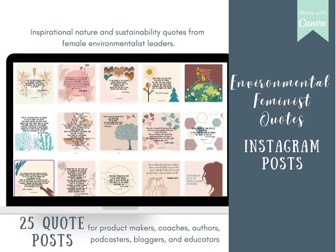 Feminist Environmental Quote Posts | Boho Style Social Graphics ...