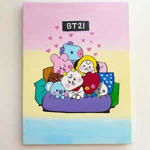 BT21 Painting, Bt21 Merch, Bts Merch, BT21 Wall Décor - Etsy