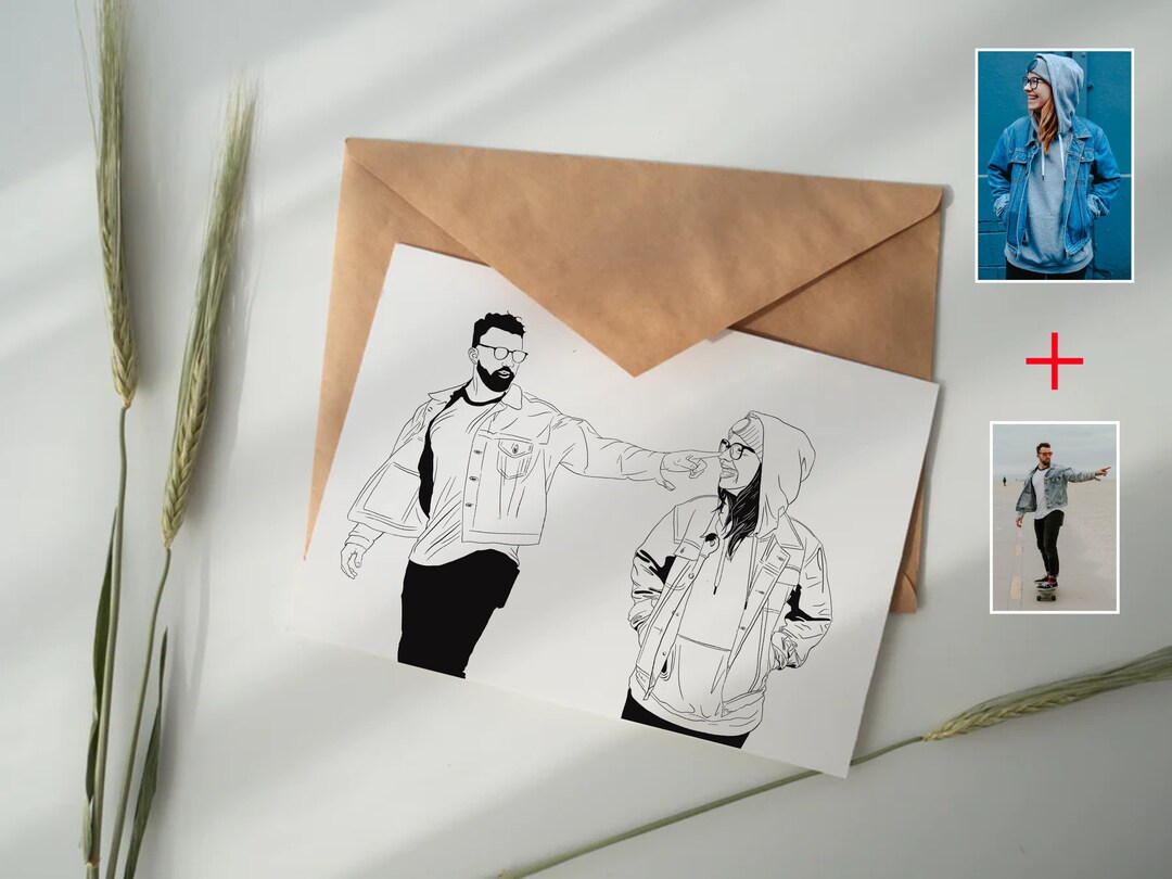 Personalised DIGITAL PRINTS Portraits, Birthday Present, Anniversary ...