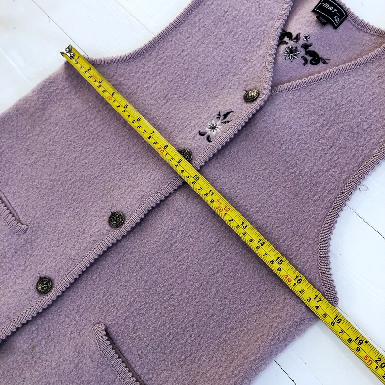 Vintage Granny Chic Embroidered Wool Vest Button up Purple Sweater Vest ...