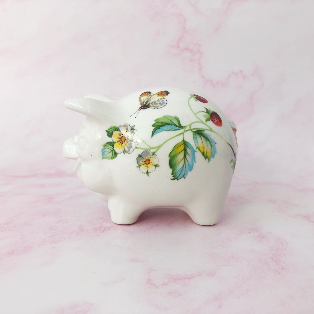 Strawberry Piggy Bank - Old Foley, James Kent Vintage Ceramic Coin Bank ...