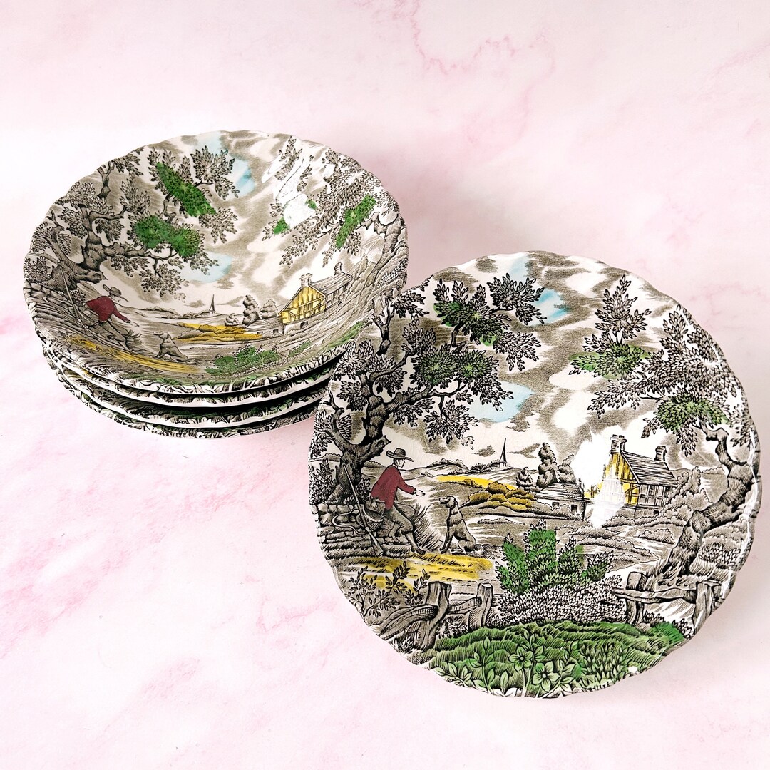 Set of 5 Myott 'the Hunter' Bowls Printed - Etsy
