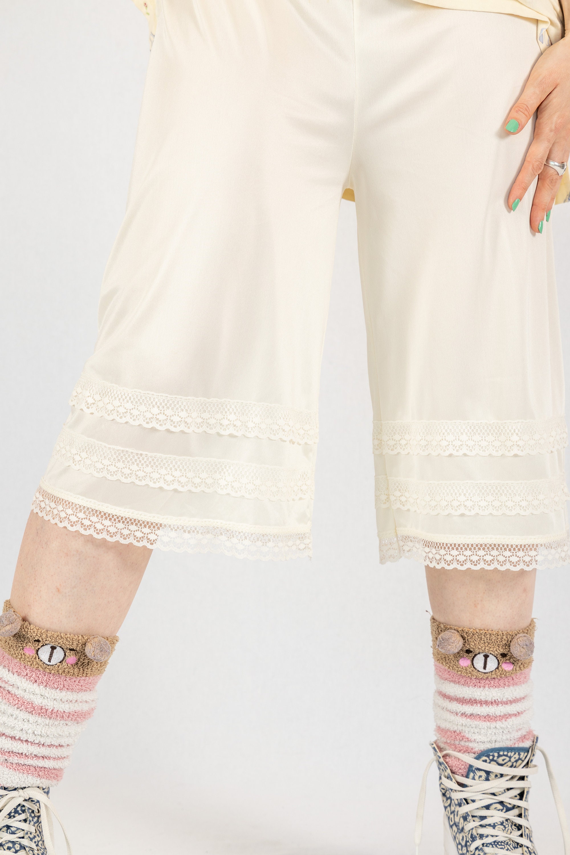 Cute Lace Trim Bloomers Vintage Cream off White Satin Slip - Etsy
