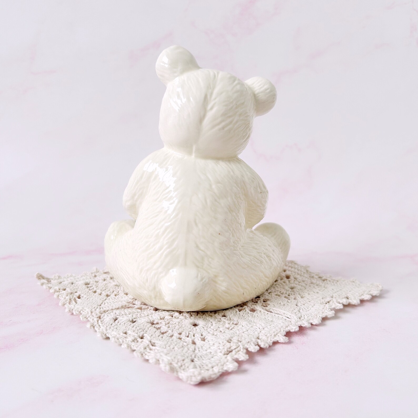 Cute Bear Planter Ceramic White Teddy Bear Plant Pot Marked 1991 TMD ...