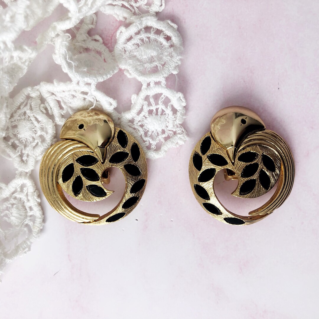 Orena Paris Bird Clip on Earrings Signed Vintage 1980s 1970s Designer ...