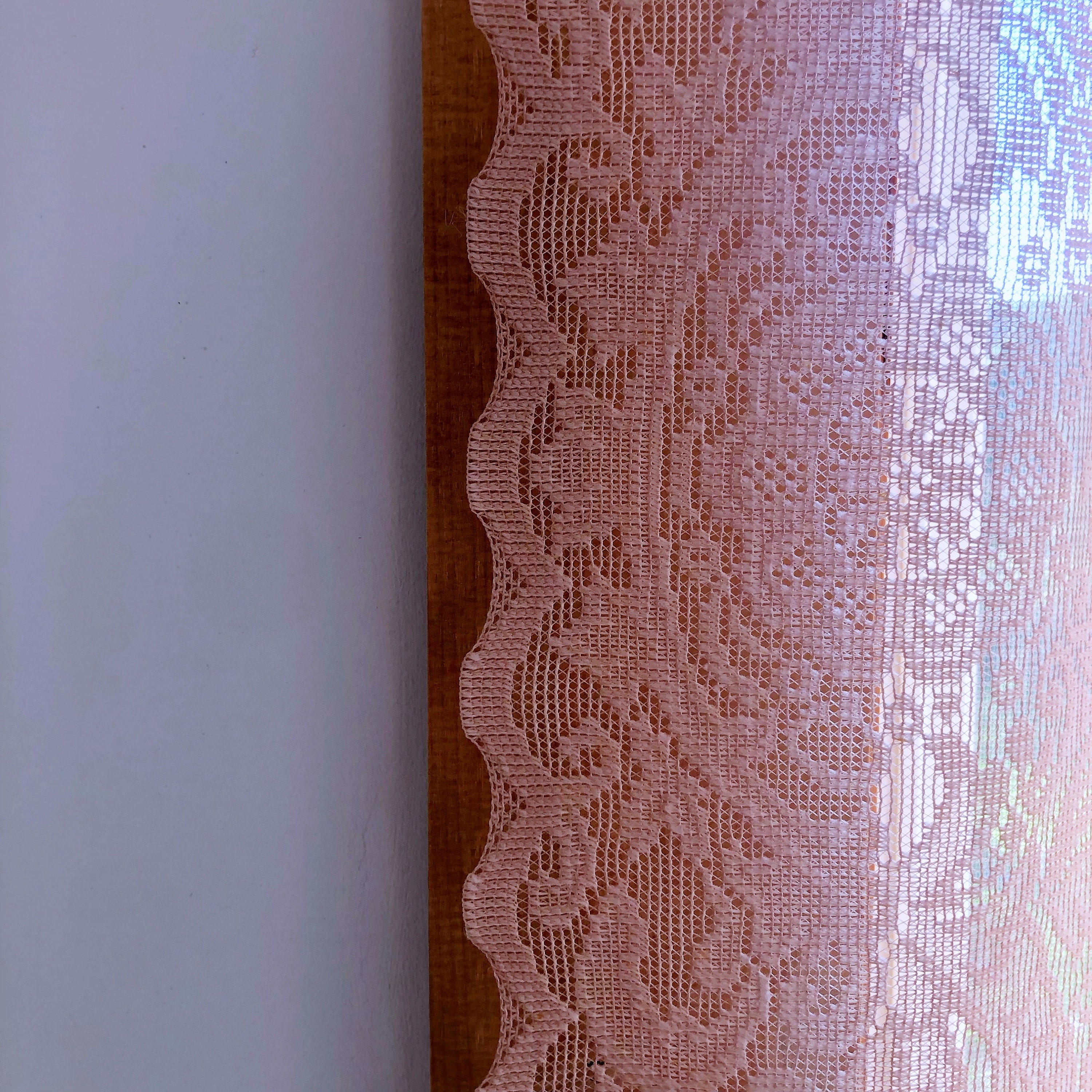 Pink Lace Curtain Pretty Dusty Rose Floral Lacey Long - Etsy