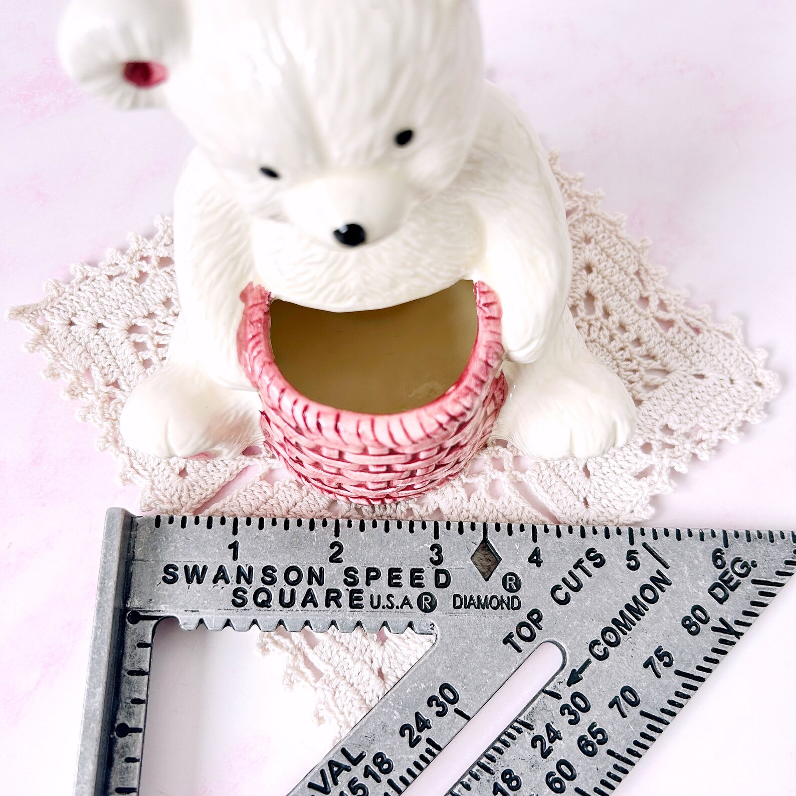 Cute Bear Planter Ceramic White Teddy Bear Plant Pot Marked 1991 TMD ...