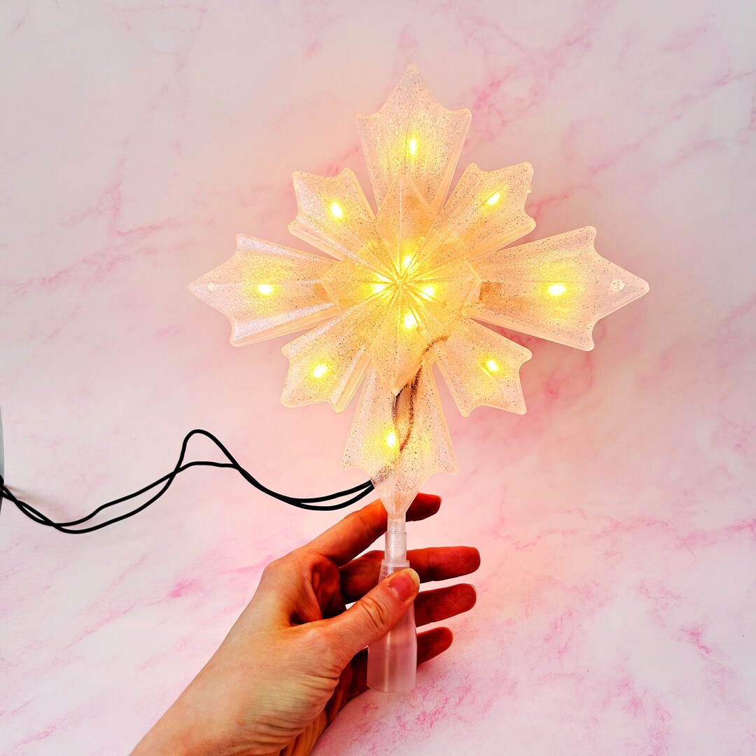 Light up Tree Topper Vintage 1980s Clear Plastic Sparkly - Etsy