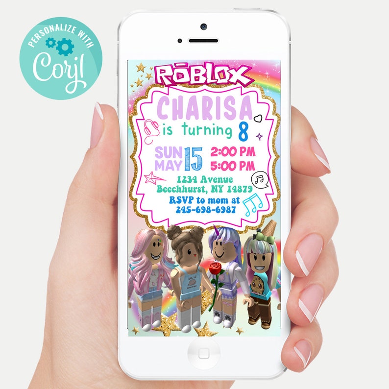 Girl Roblox Invitation Girl Roblox Invitation Girl Roblox - Etsy