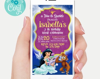 Jasmine Invitation Princess Jasmine Invitation Jasmine - Etsy