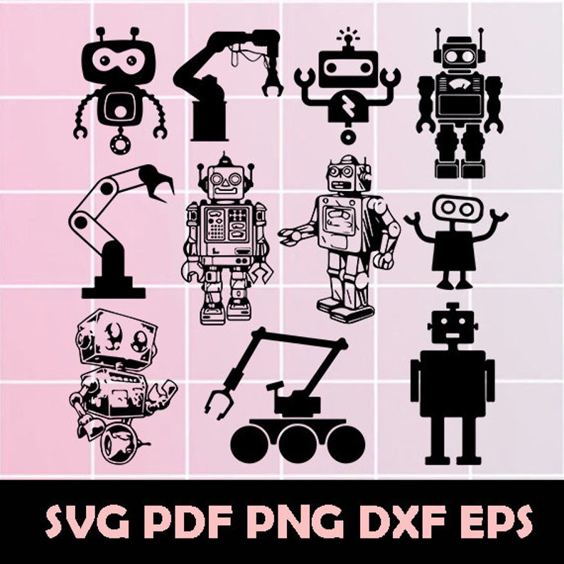 Robot Svg, Robot Clipart, Robot Png, Robot Eps, Robot Dxf, Robot ...