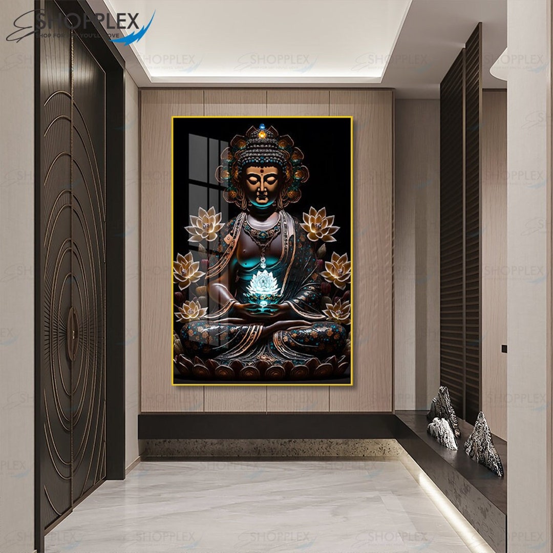 Gold Frame Buddha Ji Hindu God HD Quality Crystal Porcelain 3D Look ...