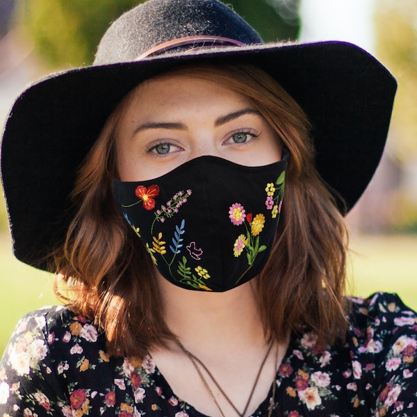 Embroidered Mask - Etsy