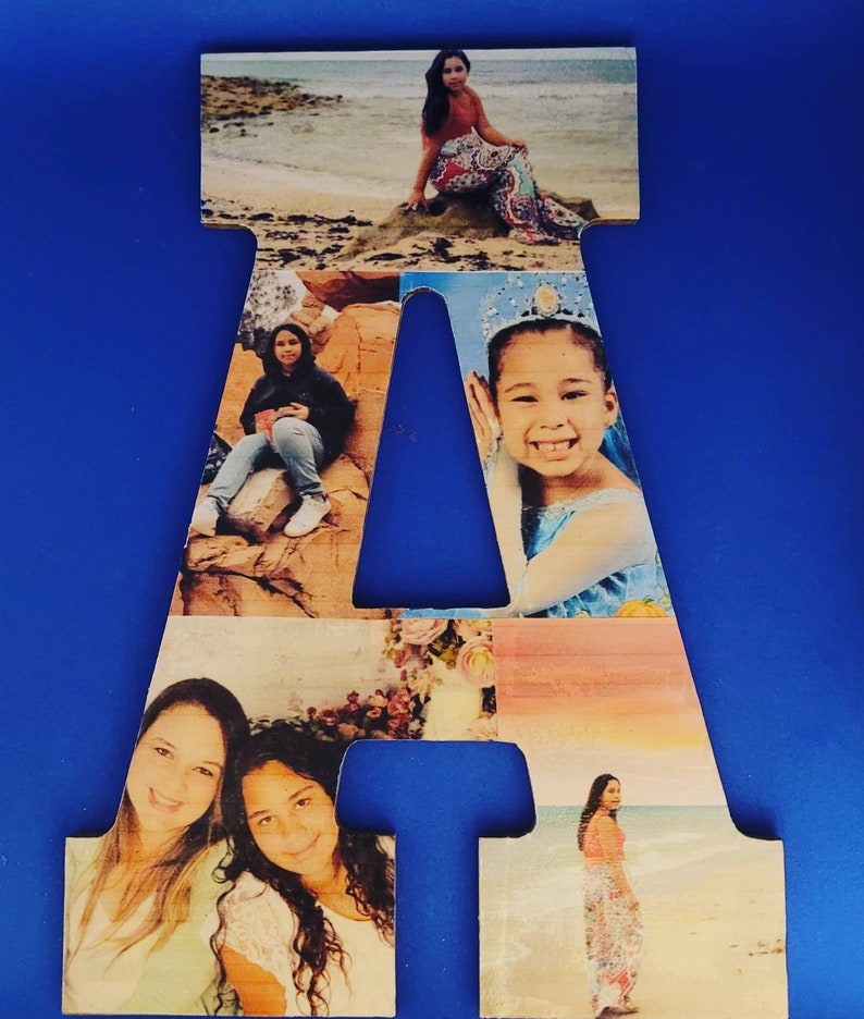 8' Wooden Photo Letter. Photo Collage. Photo Letter. Collage Letter ...